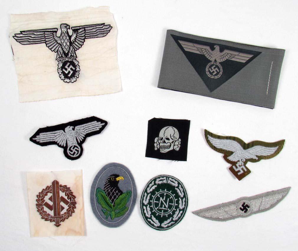 LOT OF 11 GERMAN NAZI CLOTH INSIGNIAS