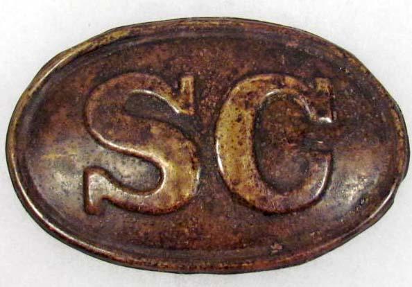 RARE CONFEDERATE CIVIL WAR SOUTH CAROLINA SC EM BELT BUCKLE