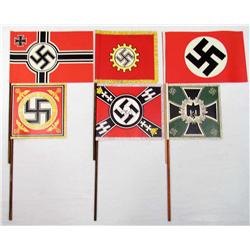 LOT OF 6 GERMAN NAZI PAPER RALLY FLAGS