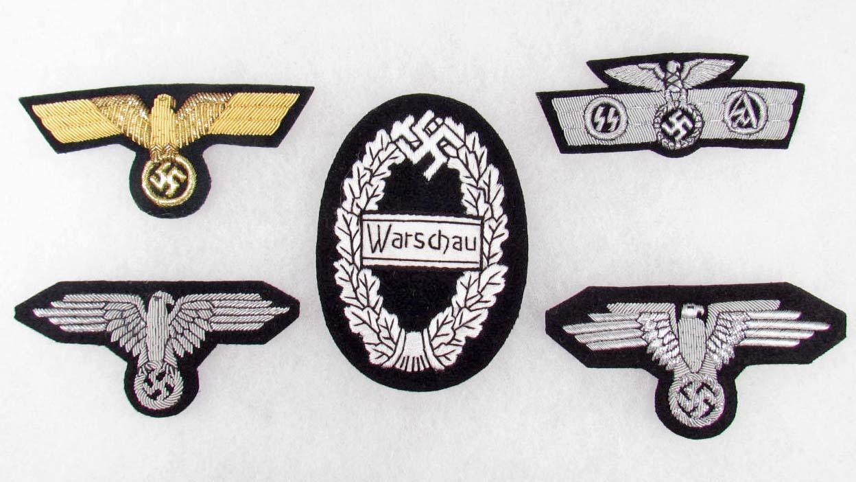 LOT OF 5 GERMAN NAZI EMBROIDERED INSIGNIAS