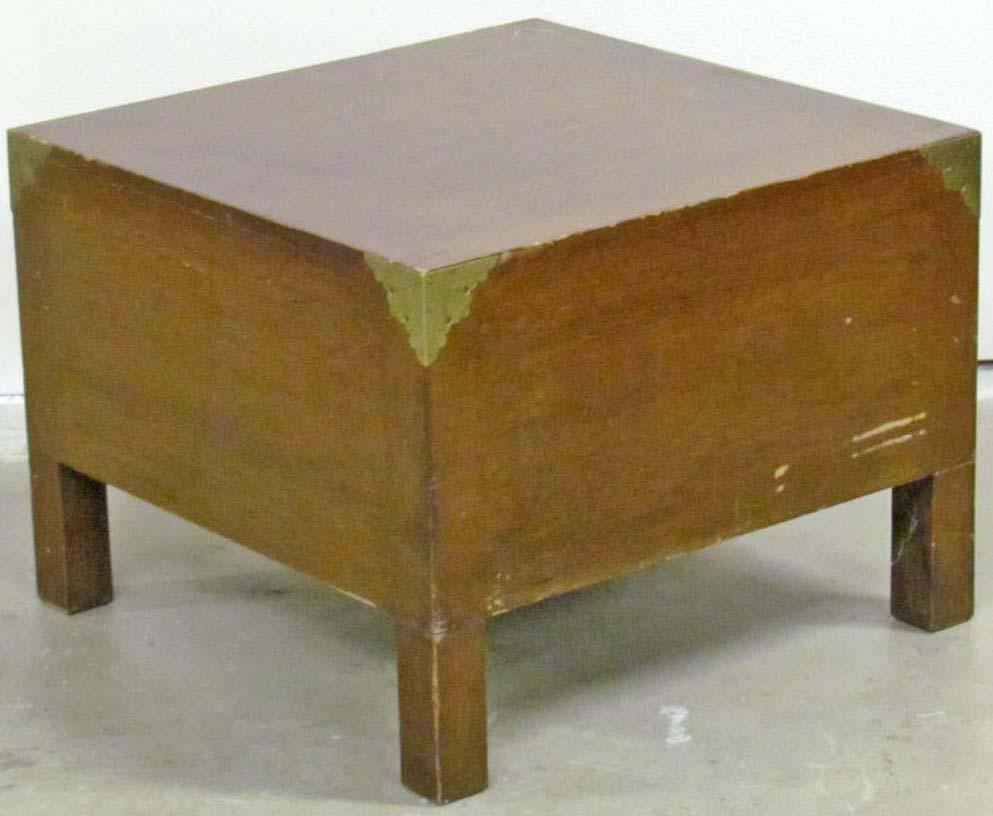 SIDE TABLE W/ DRAWER AND INDIAN PEACE / REVERSE SWASTIKA ON DRAWER