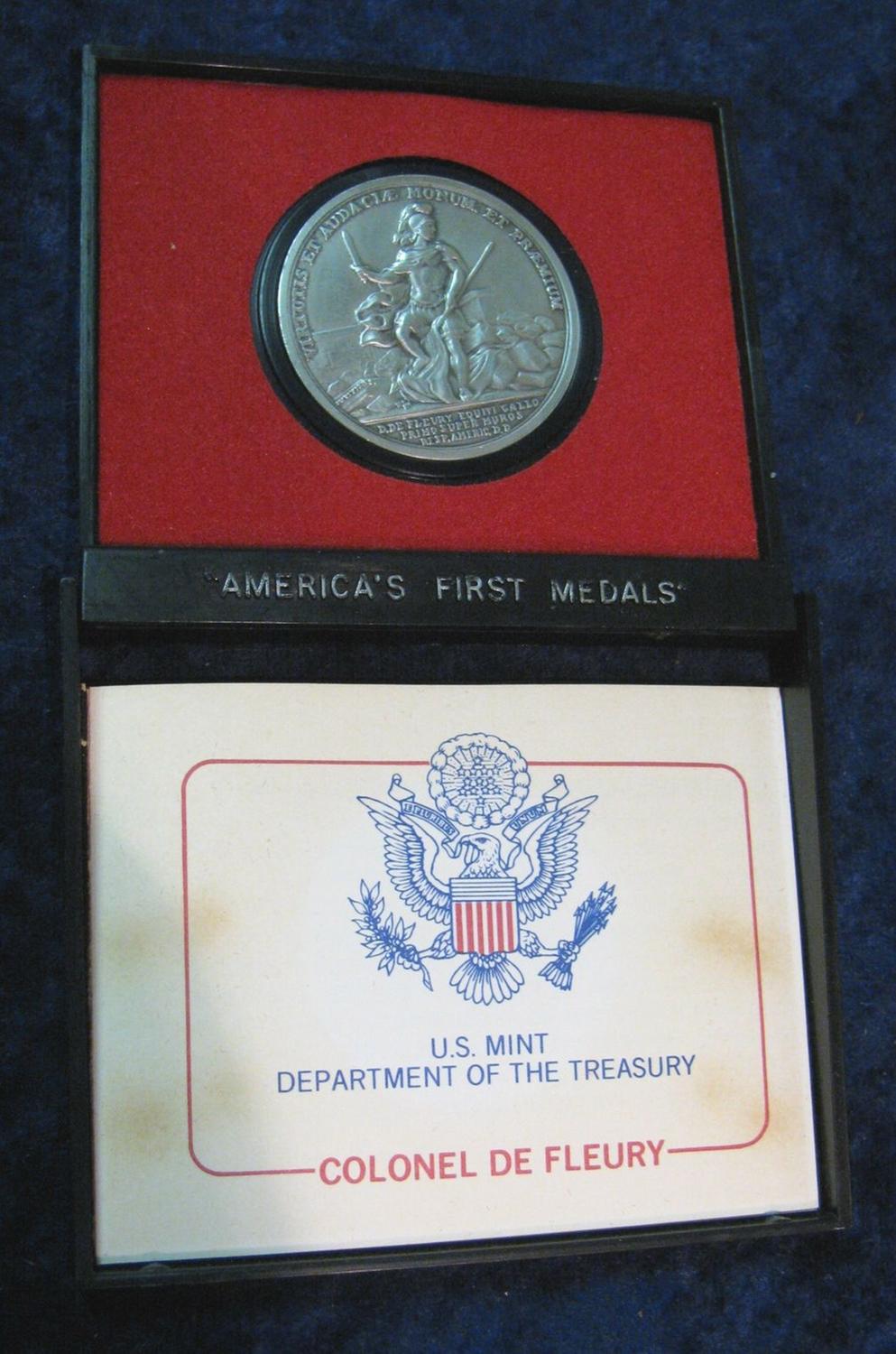 825. Colonel DE Fleury Pewter Bicentennial Medal.