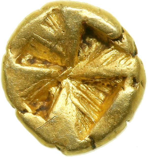 Mysia, Kyzikos, c. 570-520 BC. Electrum 1/48th Stater (0.31 g). EF