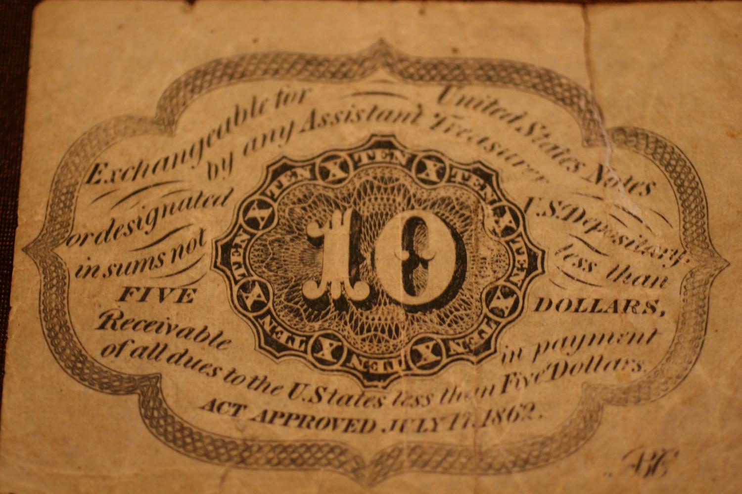 1862 10 Cent Postage Currency