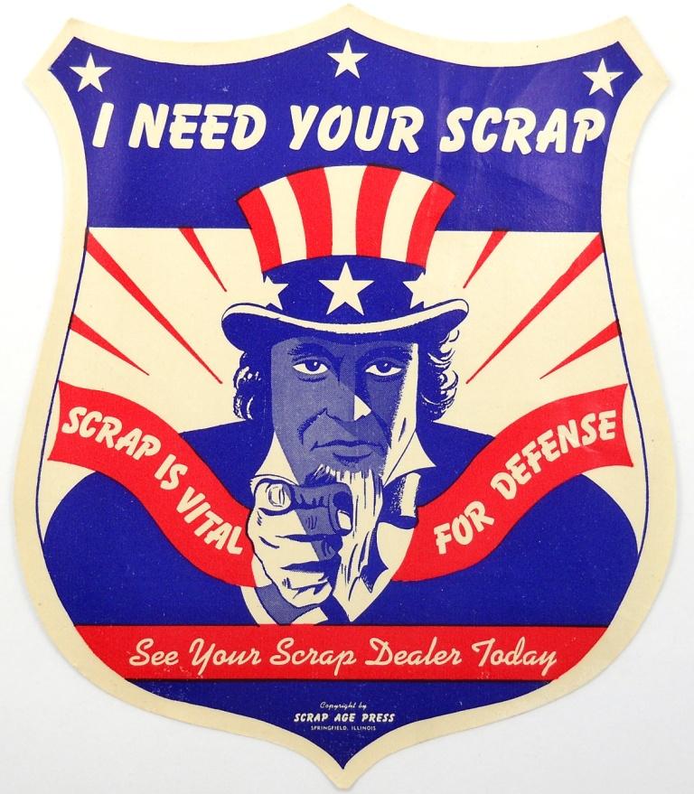 WWII Uncle Sam Window Sticker