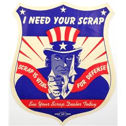 WWII Uncle Sam Window Sticker