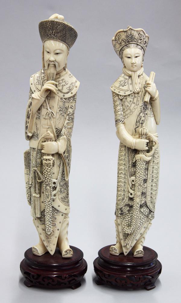 Chinese Ivory Carvings, Emperor/Empress