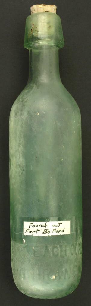 Early green glass round bottom bottle