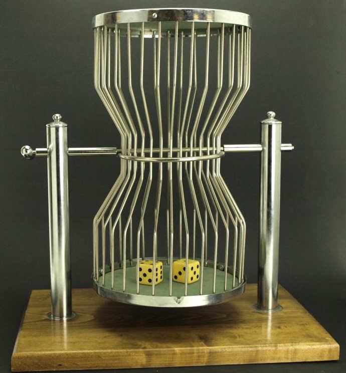 Large nickel steel dice cage or Chuck-A-Luck