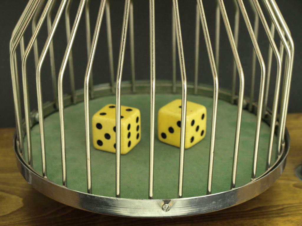 Large nickel steel dice cage or Chuck-A-Luck