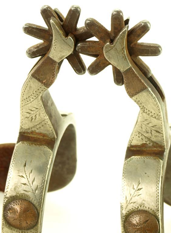 Pair Crockett stamped Lady Leg Spurs