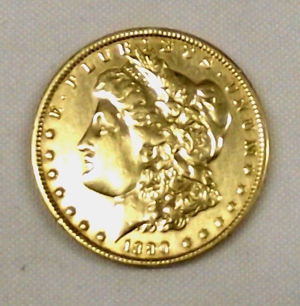 1890 Gold Toned Morgan Silver Dollar