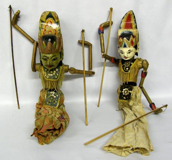 2 Vintage Indonesian Stick Puppets