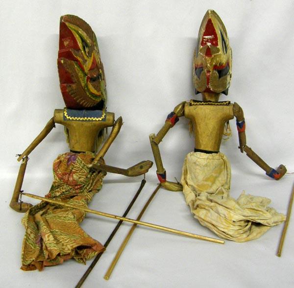 2 Vintage Indonesian Stick Puppets