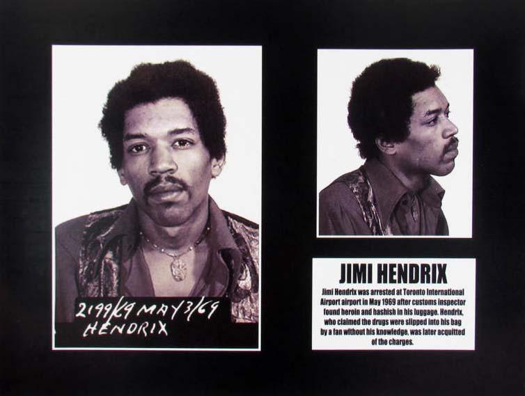 1479 - JIMI HENDRIX 1969 MUG SHOT ART PRINT - 14 X 11
