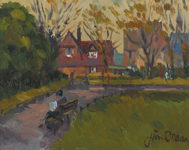 Liam Treacy (1934-2004) SAINT STEPHEN'S GREEN, DUBLIN, LATE AUTUMN