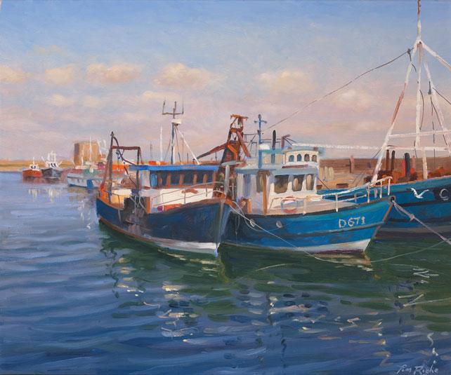 Tom Roche (b.1940) BLUE TRAWLERS, DUN LAOGHAIRE