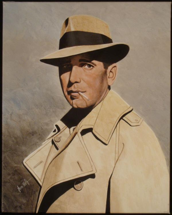 Leon Wolf Original Signed Painting Humphrey Bogart