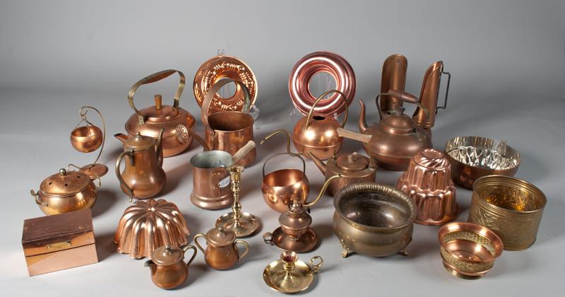 (26) Piece Copper and Brass Cookware
