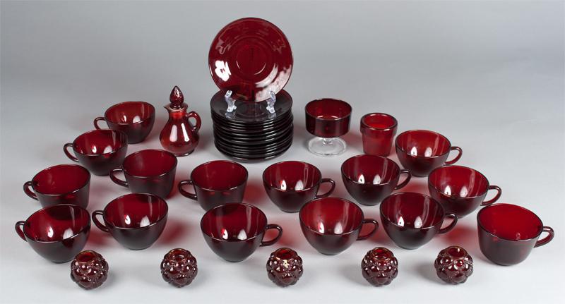(84) Pieces of Ruby Red Glass