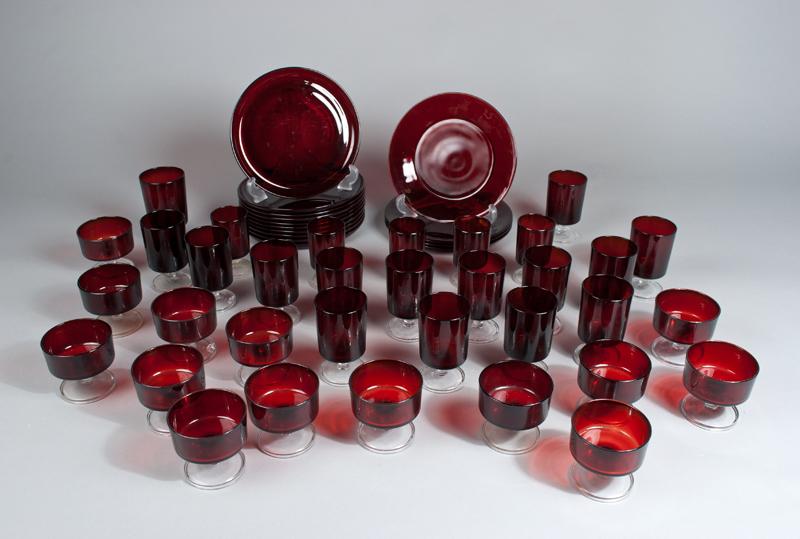 (84) Pieces of Ruby Red Glass