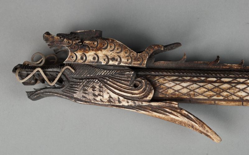 Finely Carved Chinese Bone Dragon Fire Stick