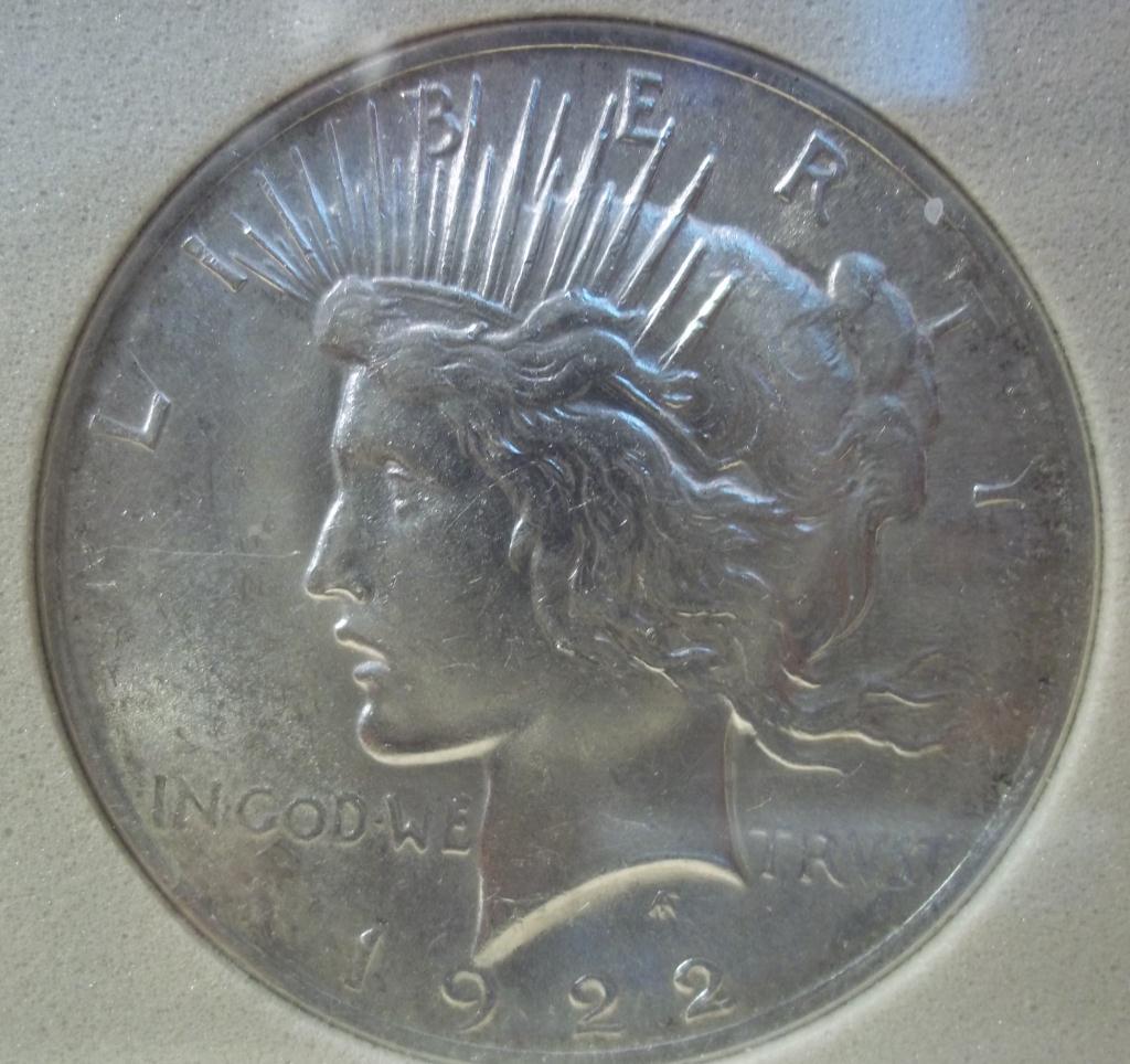 1922 Peace Dollar Mint Errors PCGS MS66 w/Appraisa