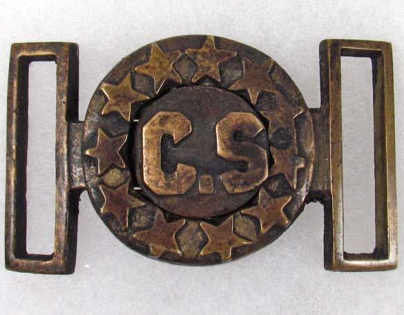 CONFEDERATE STATES CS CIVIL WAR OFFICERS BELT BUCKLE