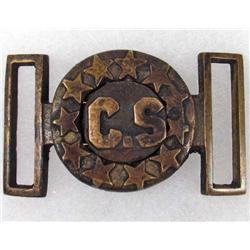 CONFEDERATE STATES CS CIVIL WAR OFFICERS BELT BUCKLE