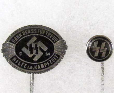 LOT OF 2 GERMAN NAZI SS ENAMELED STICK PINS