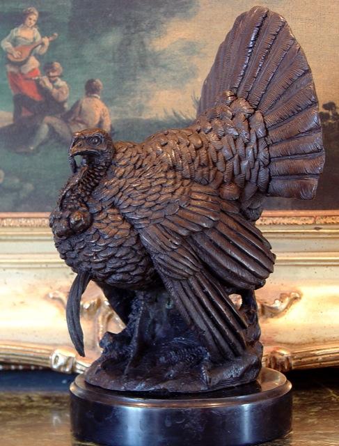 SM229 - Splendid Bronze Sculpture Wild Turkey