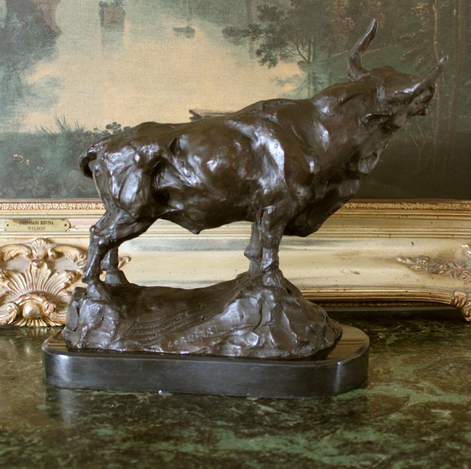 SM522 - Regal Bronze Sculpture Taurus Bull Fighter