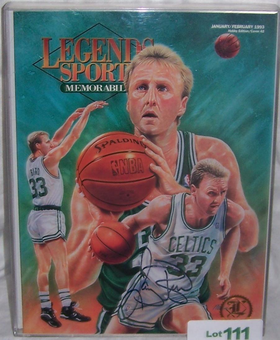 Larry Bird Signed Legends Sports Memorabilia Magazine.