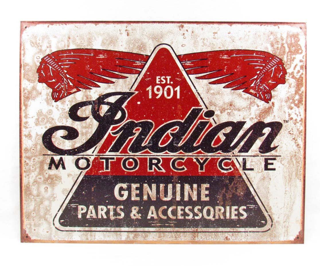 1069 - INDIAN MOTORCYCLES METAL ADVERTISING SIGN - 12.5 X 16