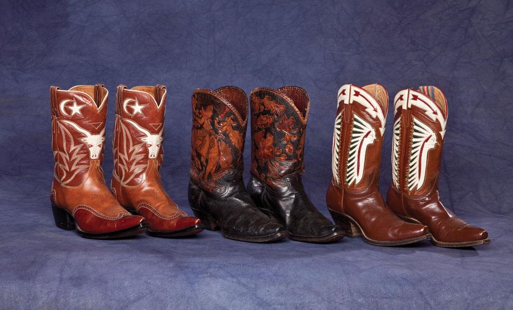Three pair of fancy Cowboy Boots