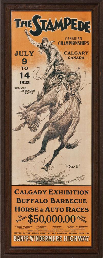The Stampede Lithograph Poster by Ed Borein