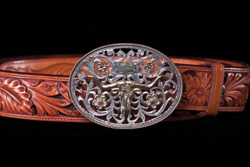 Edward H. Bohlin Filigreed Longhorn Buckle