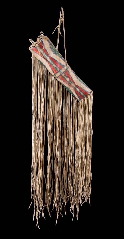 Crow Polychrome Parfleche Cylinder