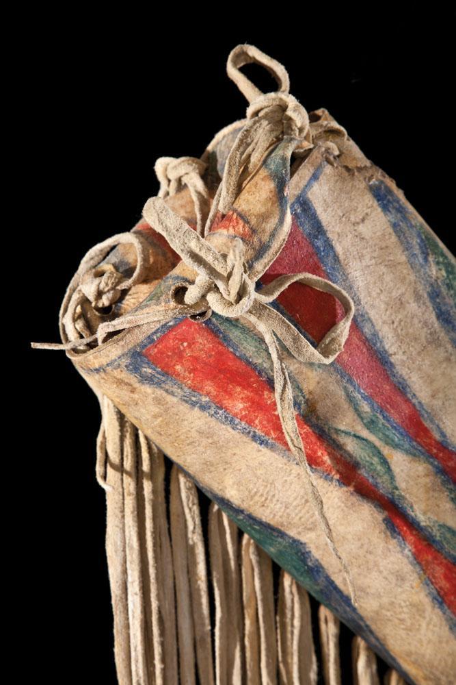 Crow Polychrome Parfleche Cylinder