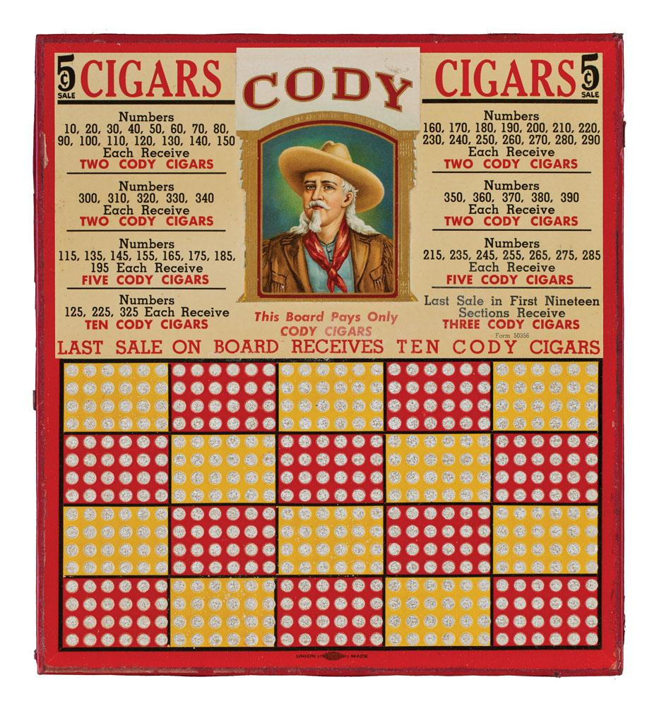Cody Cigars Bartop Punchboard
