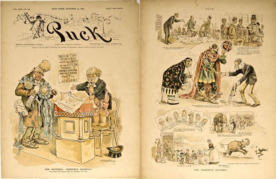NY - New York,1889 - Puck Magazine Temperance Cartoon Illustrations