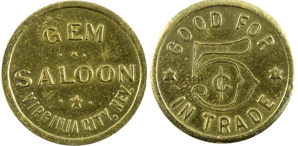 NV - Virginia City,Storey County - Gem Saloon Token