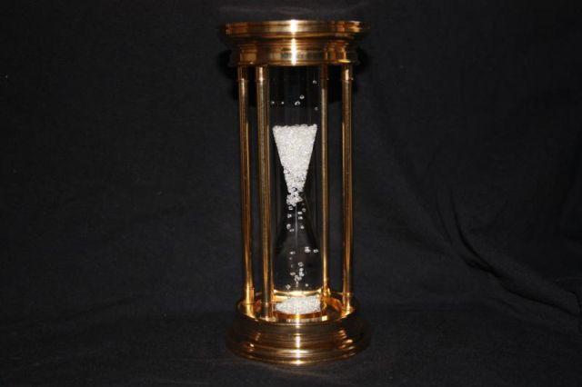 DE BEER'S DIAMOND HOUR GLASS, 24K GOLD PLATE INSURANCE APPRAISAL ...