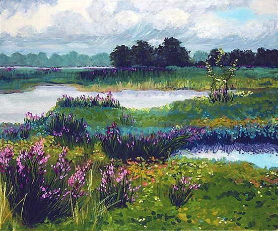 Anne Boysen, Magenta Loosestrife, Signed Print