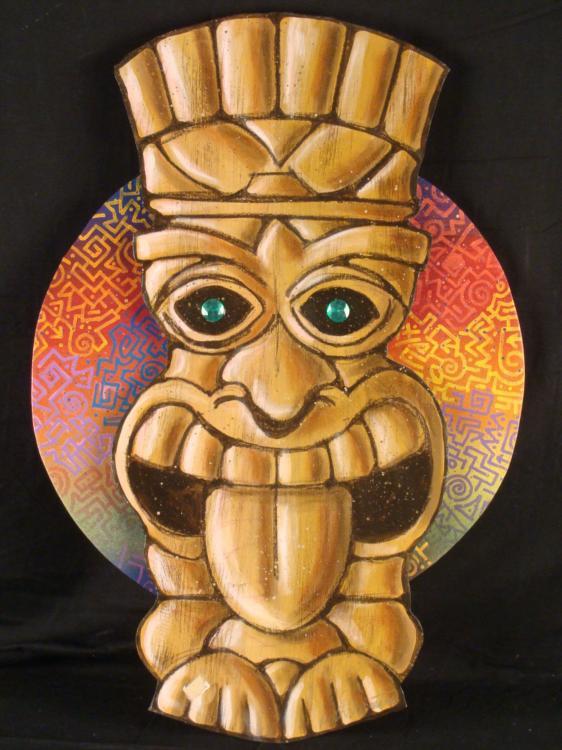 Duerrstein Original Tiki Statue Hand Painted Wall Art