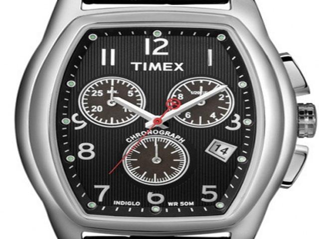 Timex T Series Mens Chronograph Black Leather Strap Watch