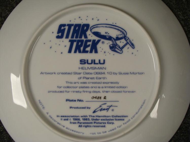 Star Trek Sulu Helmsman Ray Ernst Collectors Plate