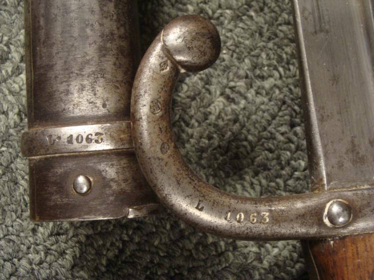 M1874 FRENCH EPEE/GRAS SWORD BAYONET 1879 ST. ETIENNE