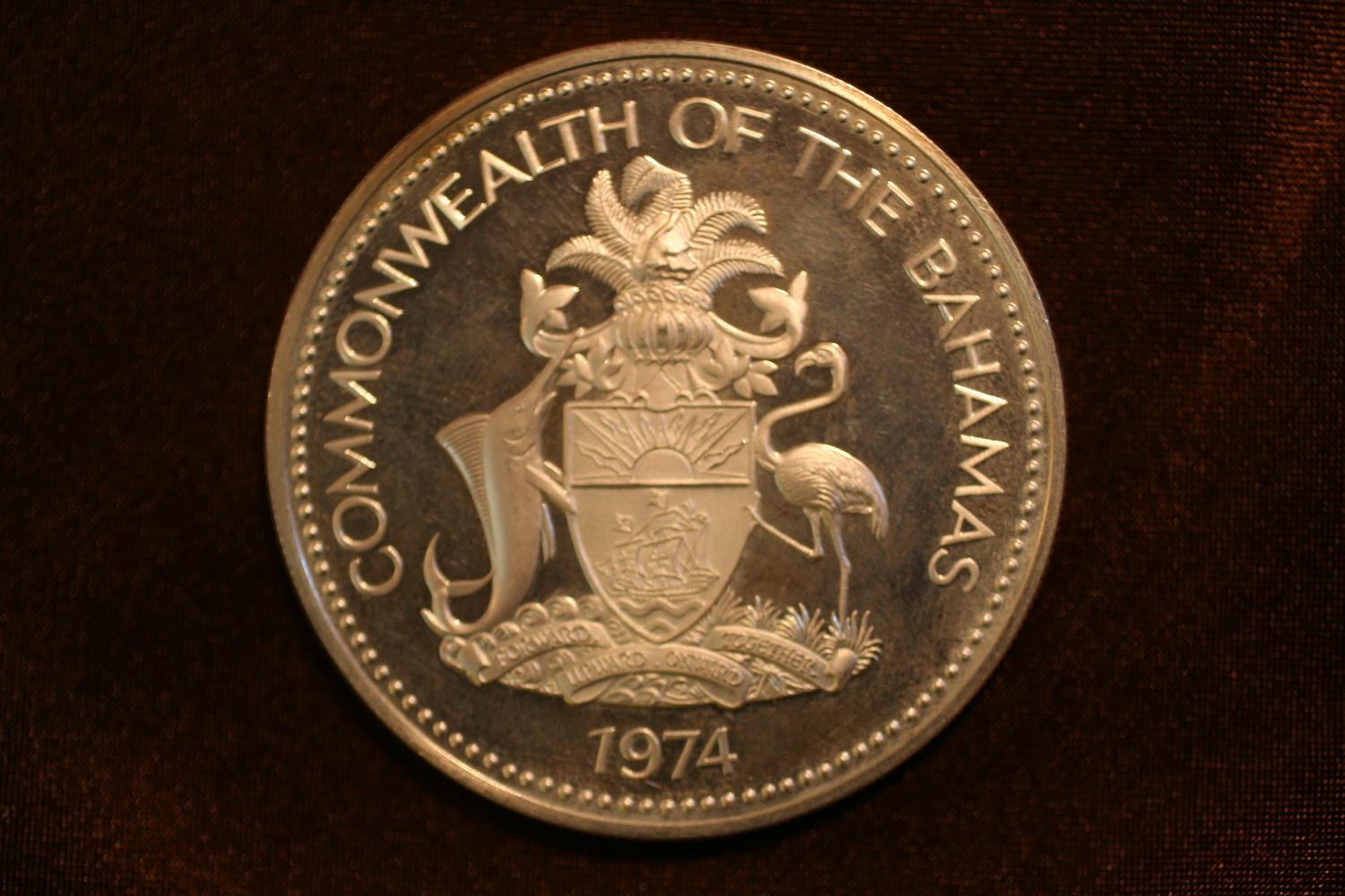 1974 Commonwealth of the Bahamas Five Dollar Coin