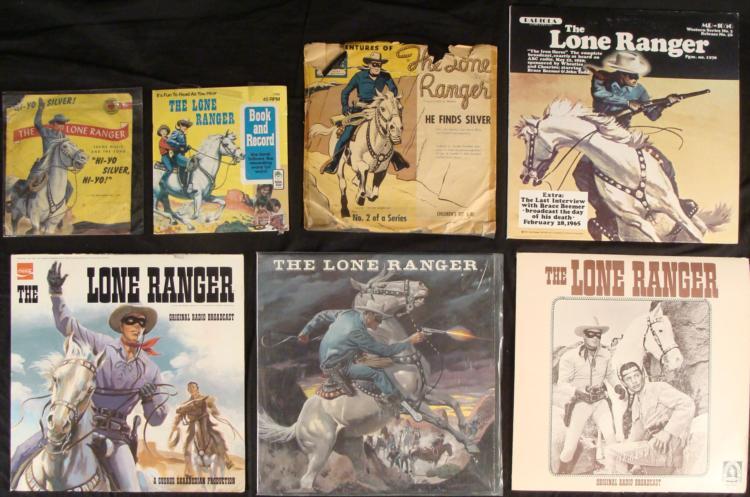 7 Vintage Lone Ranger Records Decca 1950s-1970s